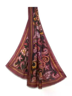 Etro Paisley-print Cashmere Scarf - Red