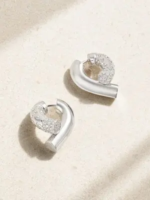 TABAYER Oera 18-karat White Gold Diamond Earrings - Silver