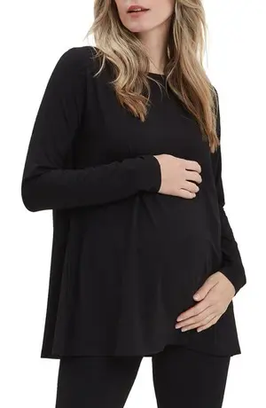NOM MATERNITY Nicolette Long Sleeve Maternity & Nursing Tee