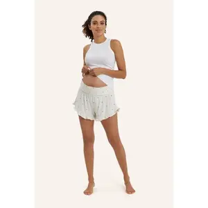 NOM MATERNITY Fleur Smocked Maternity Shorts