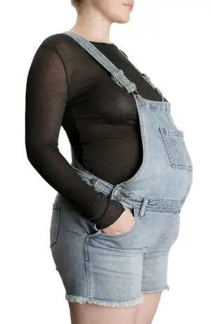 NOM MATERNITY Austin Maternity Denim Shortalls