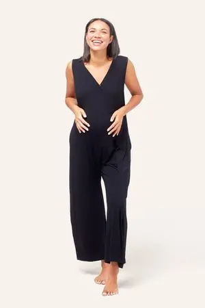 NOM MATERNITY Everyday Maternity & Nursing Jumpsuit - Black