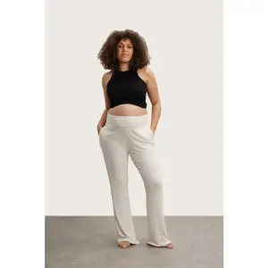 NOM MATERNITY Rib Maternity Pants - Cream