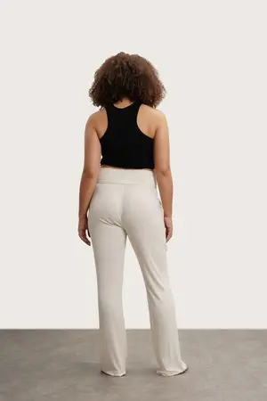 NOM MATERNITY Rib Maternity Pants - Cream