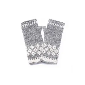 FEELGOODZ Jaya Harlequin Wool Half Mittens - Ice