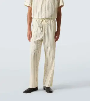 BODE Celery Striped Cotton Pajama Pants