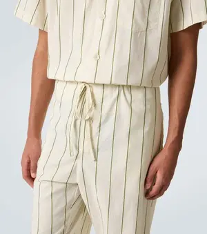 BODE Celery Striped Cotton Pajama Pants