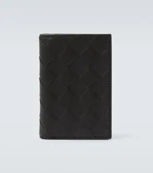 Bottega Veneta Intrecciato Leather Wallet Grey