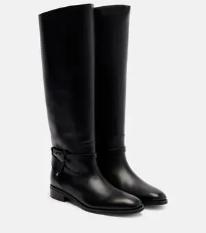 JIMMY CHOO Lawton Leather Knee-high Boots - Black