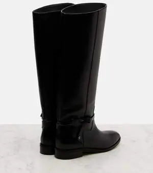 JIMMY CHOO Lawton Leather Knee-high Boots - Black