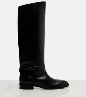JIMMY CHOO Lawton Leather Knee-high Boots - Black