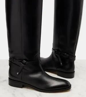 JIMMY CHOO Lawton Leather Knee-high Boots - Black