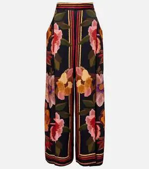Farm Rio Floral High-rise Wide-leg Pants