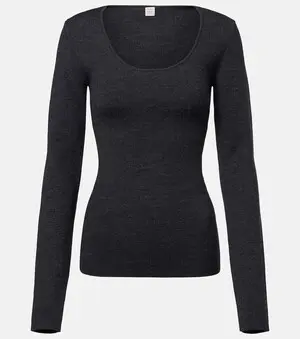 TOTEME Compact Wool-blend Sweater - Grey