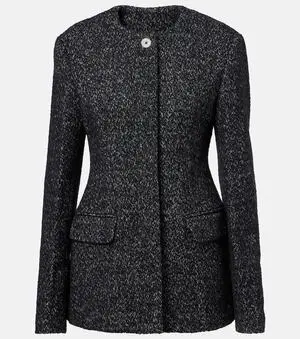 TOTEME Wool-blend Tweed Blazer - Black