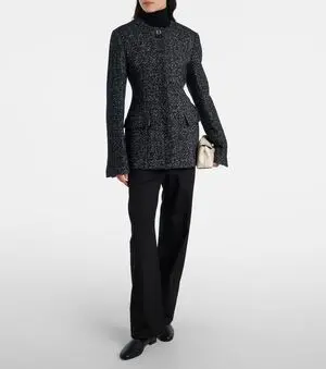 TOTEME Wool-blend Tweed Blazer - Black
