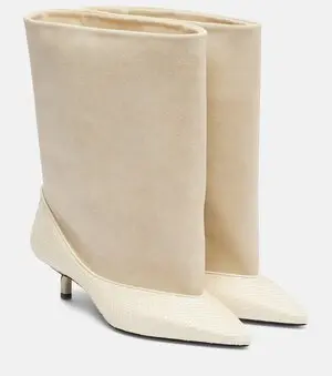Jacquemus Tourni Leather And Suede Ankle Boots