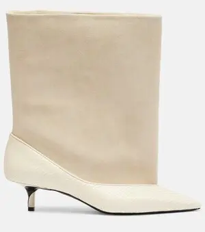 Jacquemus Tourni Leather And Suede Ankle Boots