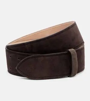 Khaite Theo Suede Belt - Brown