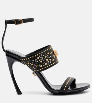 Versace La Medusa 105 Studded Leather Sandals