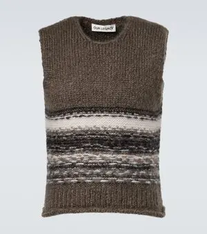 Our Legacy Striped Wool And Mohair Sweater Vest