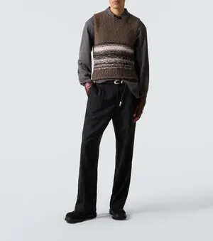 Our Legacy Striped Wool And Mohair Sweater Vest