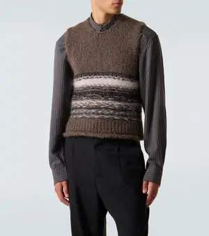 Our Legacy Striped Wool And Mohair Sweater Vest