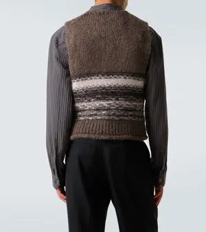 Our Legacy Striped Wool And Mohair Sweater Vest