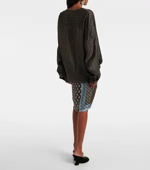 Dries Van Noten Striped Draped Wrap Top
