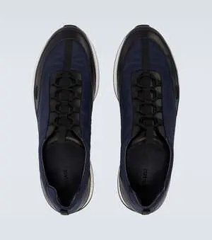 John Lobb Leather-trimmed Slip-on Sneakers