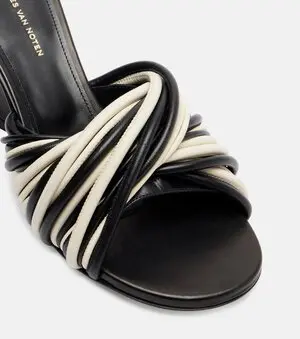 Dries Van Noten 75 Leather Wedge Mules