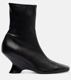 Dries Van Noten 75 Leather Ankle Boots - Black