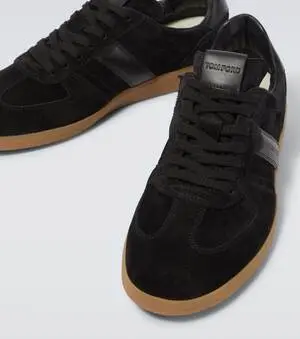TOM FORD Leather-trimmed Suede Sneakers