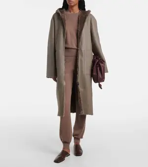 JOSEPH Reversible Shearling And Leather Hooded Coat