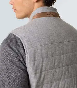 Kiton Cashmere-blend Vest With Suede Trim