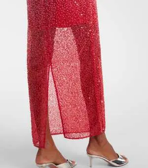 Remain Birger Christensen Beaded Sequined Maxi Dress