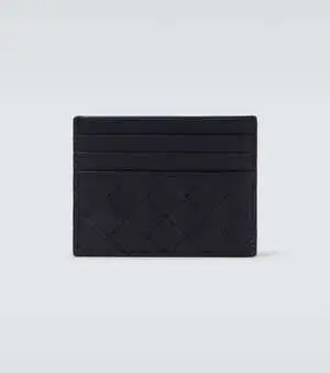 Bottega Veneta Intrecciato Leather Card Holder - Blue
