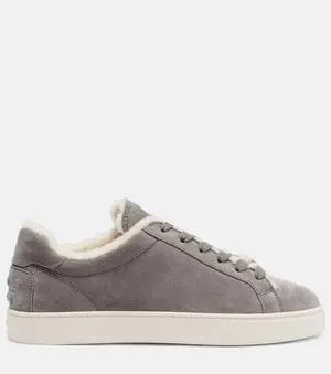 TOD'S Shearling-lined Suede Sneakers - Grey