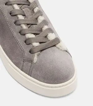 TOD'S Shearling-lined Suede Sneakers - Grey