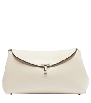 TOTEME T-Lock Mini Leather Clutch Beige