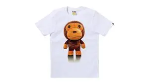 A BATHING APE Standing Milo Photo Tee Shirt - White