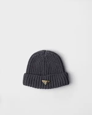 Prada Wool Beanie Slate Gray