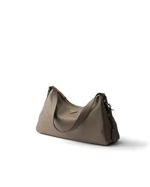 Prada Aimée Large Leather Shoulder Bag - Grey