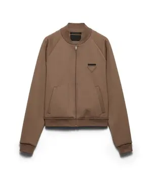 Prada Technical Fleece Blouson Jacket - Brown