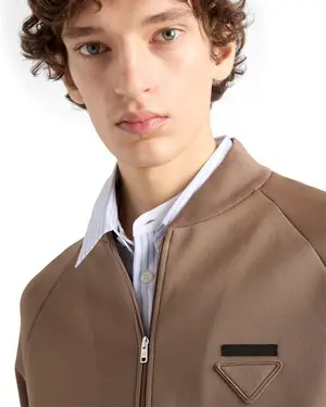 Prada Technical Fleece Blouson Jacket - Brown