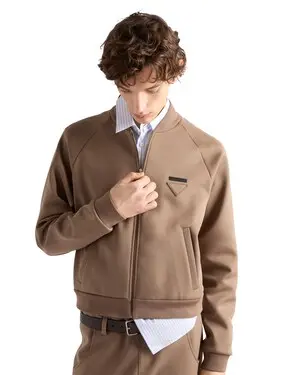Prada Technical Fleece Blouson Jacket - Brown