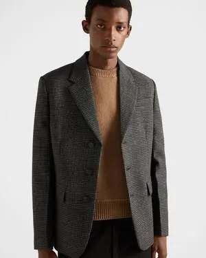 Prada Single-breasted Wool Jacket - Black/white
