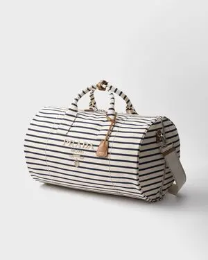 Prada Striped Canvas Duffle