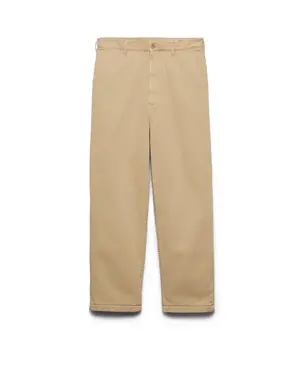 Prada Cotton Wide Leg Pants - Neutral
