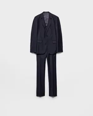 Prada Single-breasted Cashmere And Wool Suit - Navy